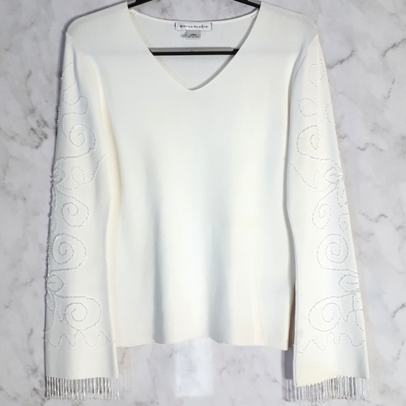 Bianca Nygard | Sweaters | Bianca Nygard Beaded Tassel Vneck Long ...